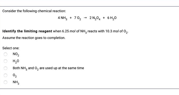 Solved Consider the following chemical reaction: 4 NH3 + 702 | Chegg.com