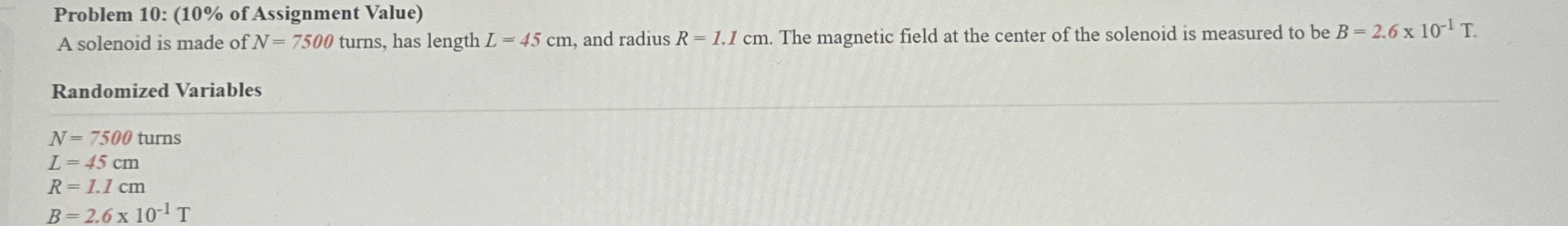 Solved Problem 10: (10% ﻿of Assignment Value)A solenoid is | Chegg.com