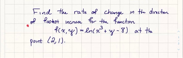 Solved Find the rate of change in the direction of fastest | Chegg.com
