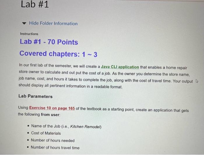 Solved In our first lab of the semester, we will create a | Chegg.com