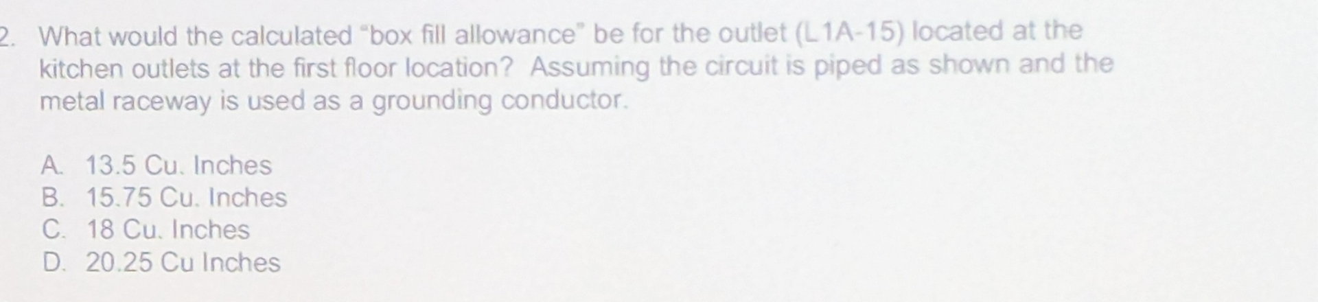 Solved What would the calculated "box fill allowance" be for | Chegg.com