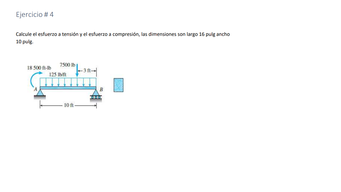 Solved Ejercicio # 4Calcule el esfuerzo a tensión y el | Chegg.com