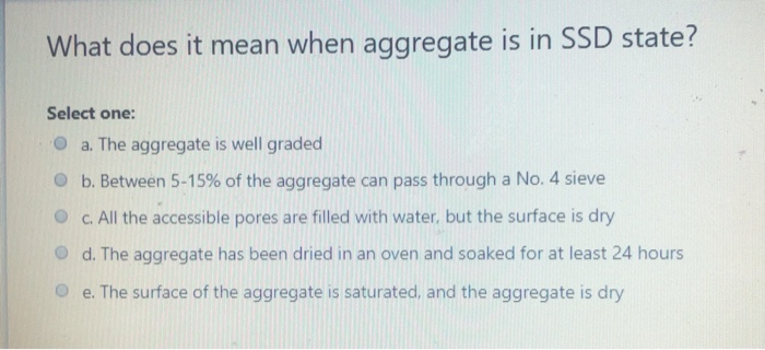 Solved What does it mean when aggregate is in SSD state? | Chegg.com