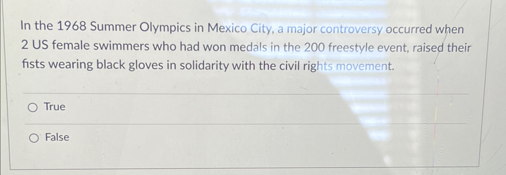 Solved In the 1968 ﻿Summer Olympics in Mexico City, a major | Chegg.com