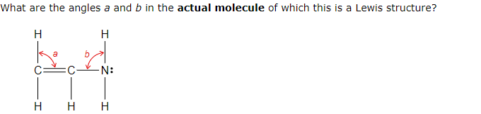 Solved What are the angles a and b ﻿in the actual molecule | Chegg.com