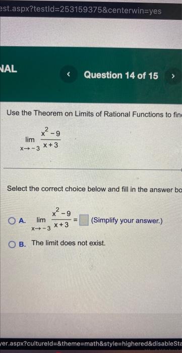 Solved Use the Theorem on Limits of Rational Functions to | Chegg.com