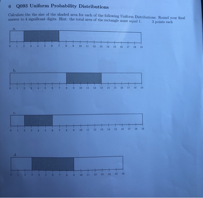 Solved 6 0093 Uniform Probability Distributions Calculate | Chegg.com