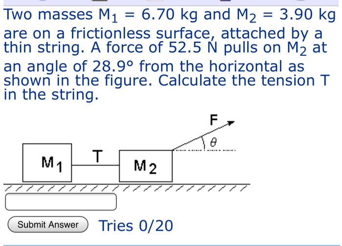 Solved Two masses M1 = 6.70 kg and M2 = 3.90 kg are on a | Chegg.com