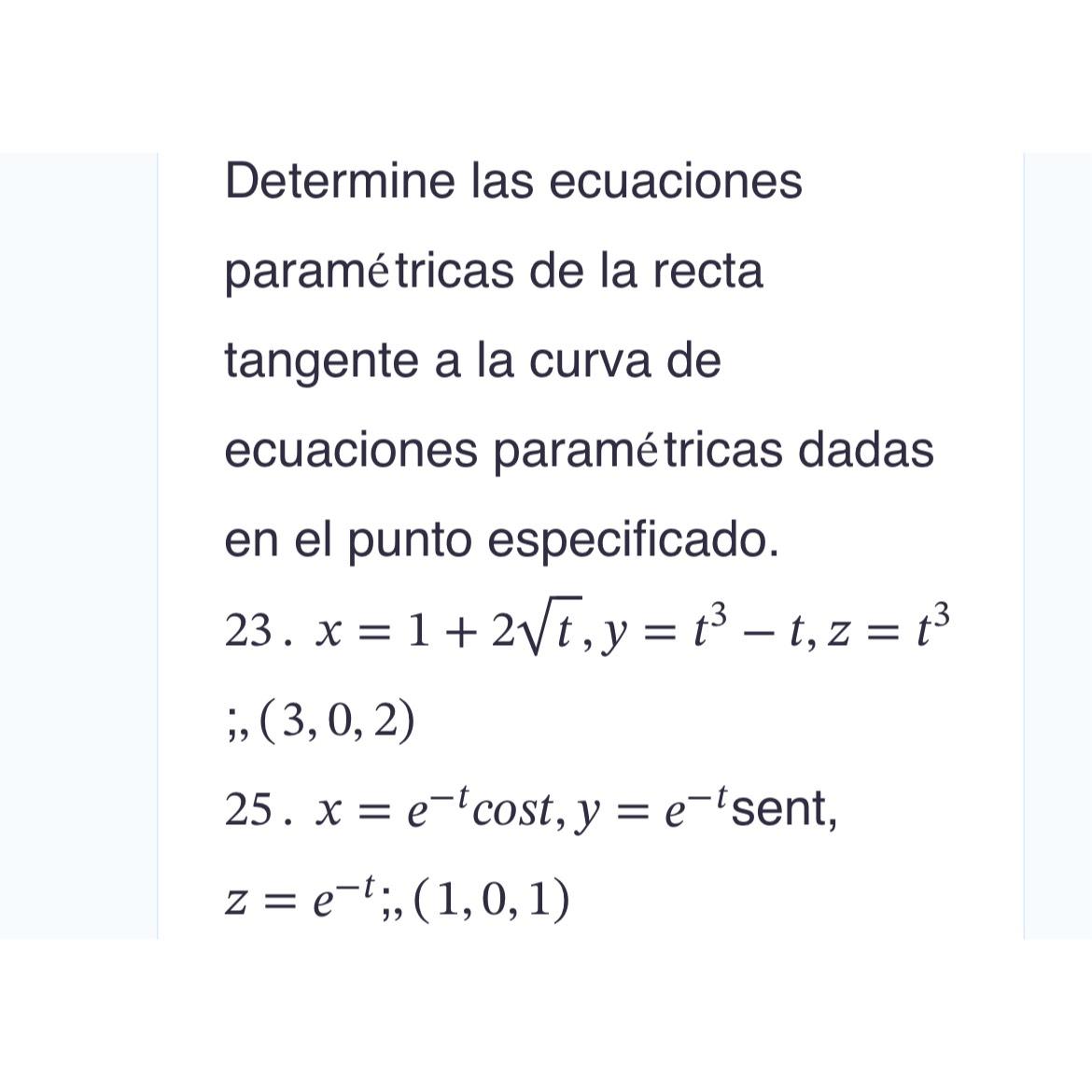 Solved Determine las ecuaciones paramétricas de la recta | Chegg.com
