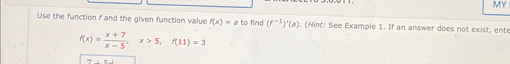 Solved Use the function f ﻿and the given function value | Chegg.com