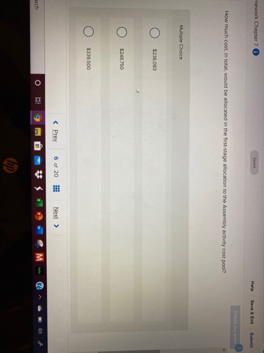 Solved mework Chapter 7 Saved Help Sove & Exit Submit Check | Chegg.com