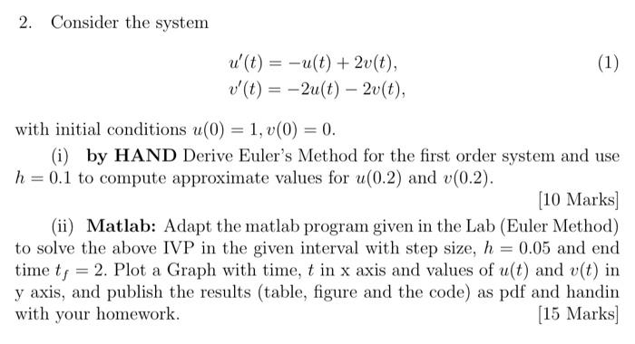 Solved 2. Consider the system | Chegg.com