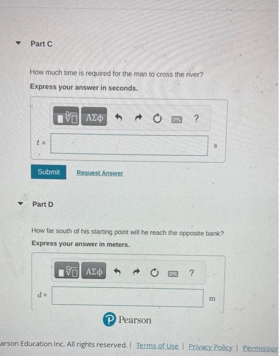 Solved A river flows due south with a speed of 5.00 m/s. A | Chegg.com