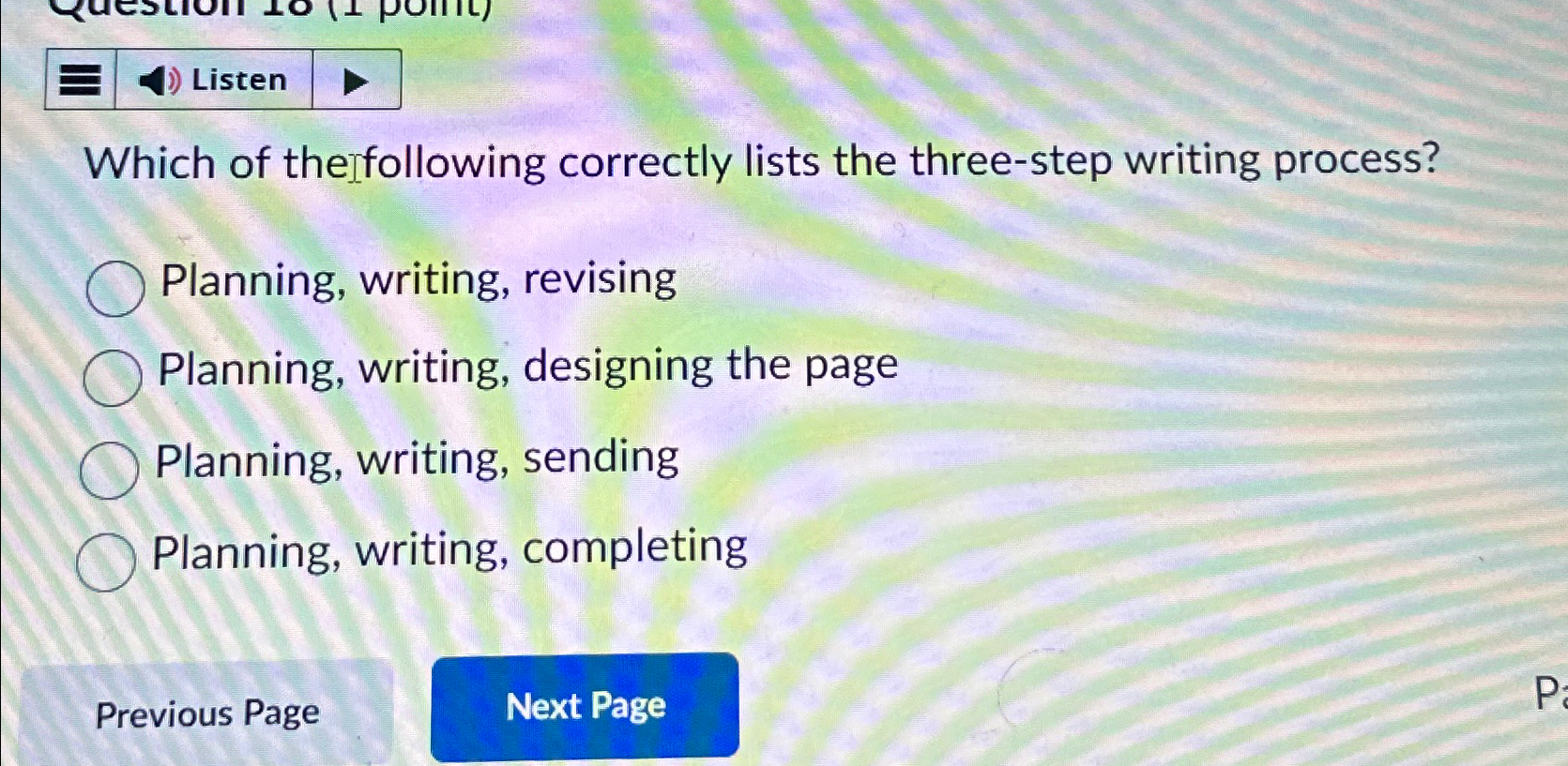 Solved ListenWhich of thefollowing correctly lists the | Chegg.com