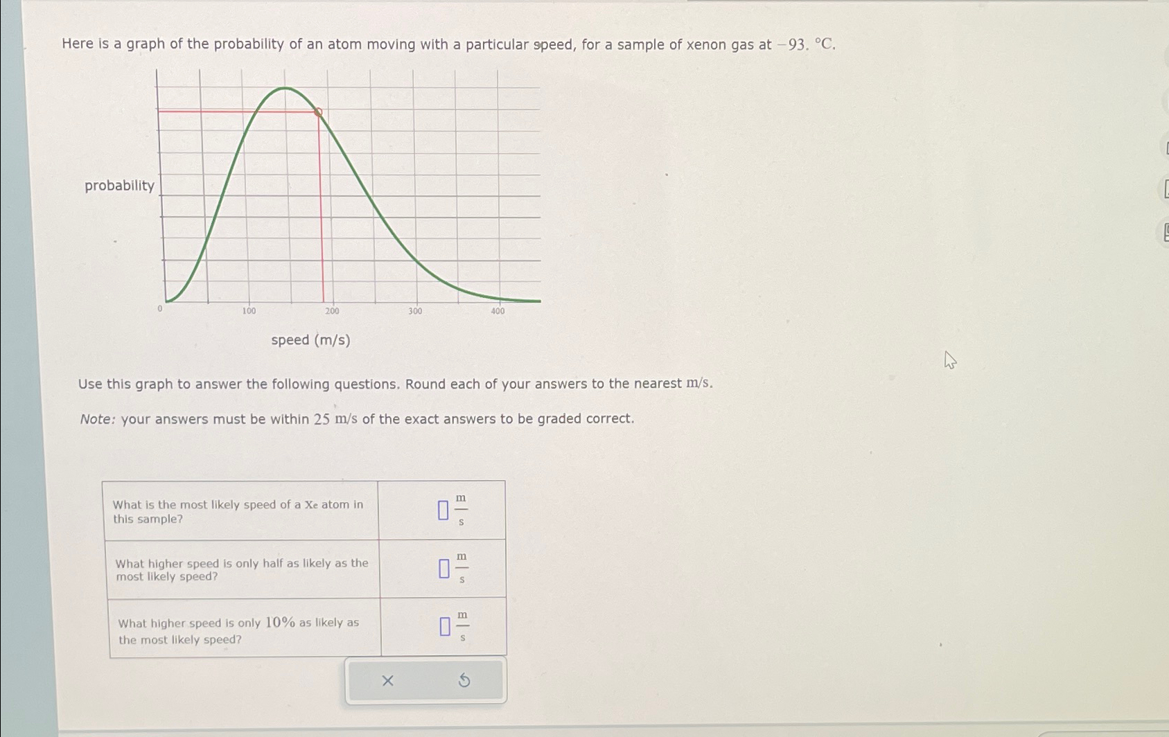 Solved Here is a graph of the probability of an atom moving | Chegg.com