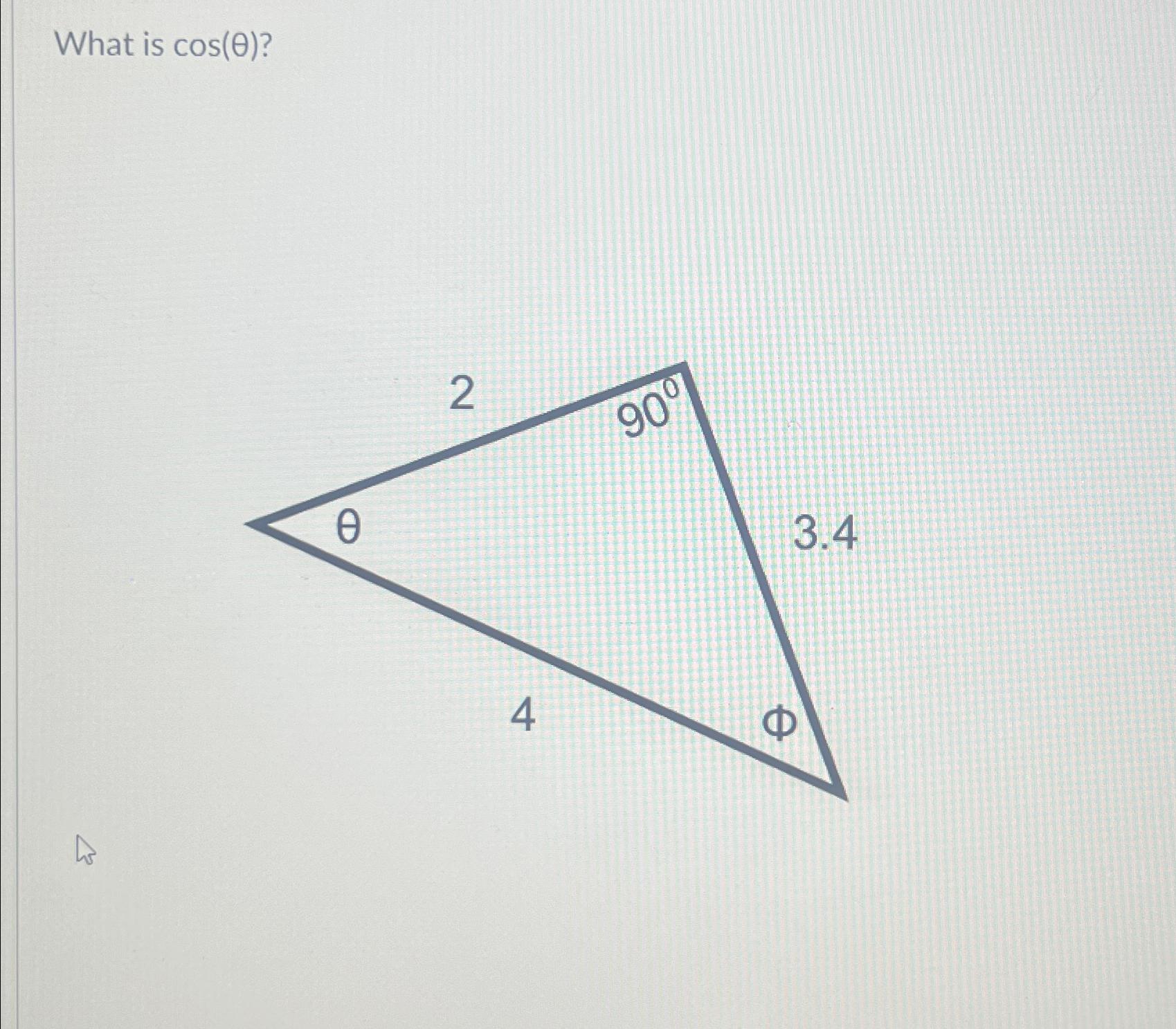 Solved What is cos(θ)? | Chegg.com