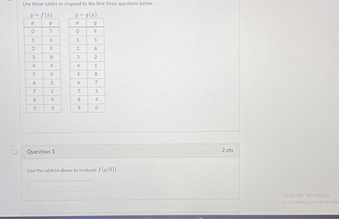 Solved Use these tables to respond to the first three | Chegg.com