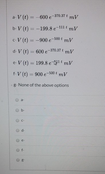 Solved Question 19 5 pts Find the voltage V(t) for t>O 100 | Chegg.com Solved Question 19 5 pts Find the voltage V(t) for t>O 100 | Chegg.com