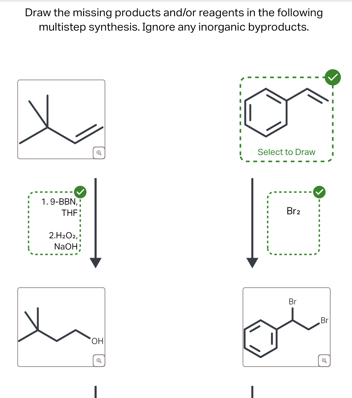 Solved Draw the missing products and/or reagents in the | Chegg.com
