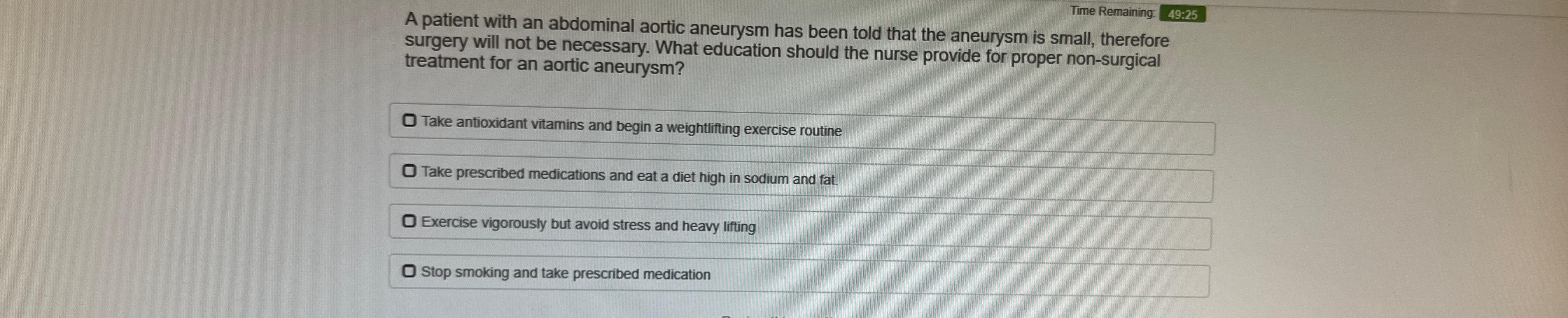 Solved A patient with an abdominal aortic aneurysm has been | Chegg.com