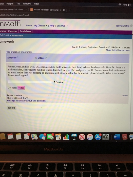 Solved rks People Tab Window Help 45% D nos Graphing | Chegg.com