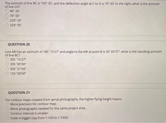 Solved The azimuth of line BC is 150° 35', and the | Chegg.com