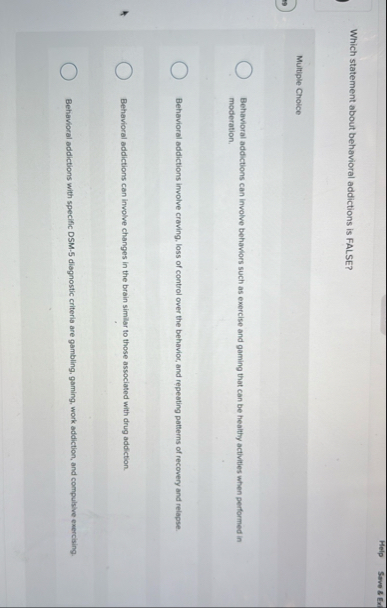 Solved HelpSove 8 ﻿ExWhich statement about behavioral | Chegg.com