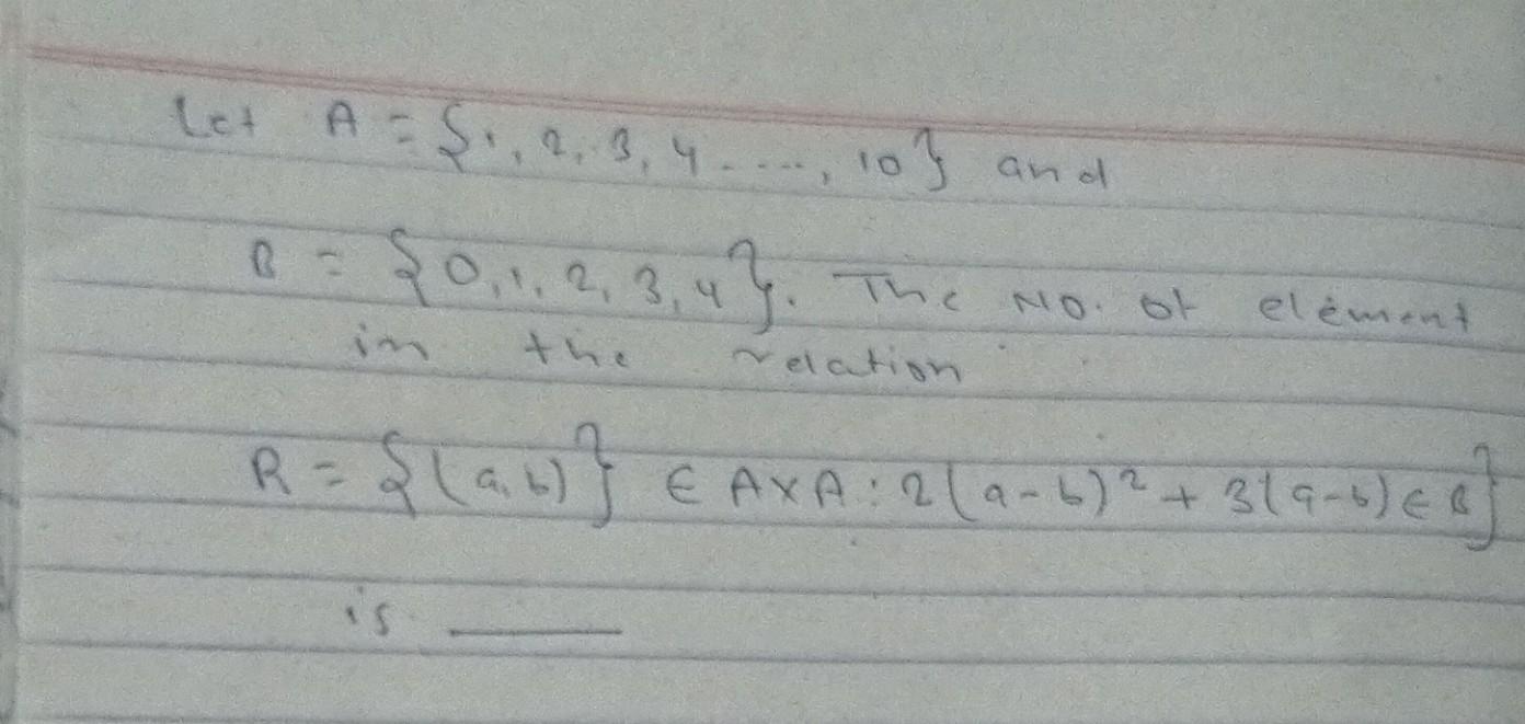 Solved et \\( \\mathrm{A}=\\{1,2,3,4, \\ldots, 10\\} \\) and | Chegg.com
