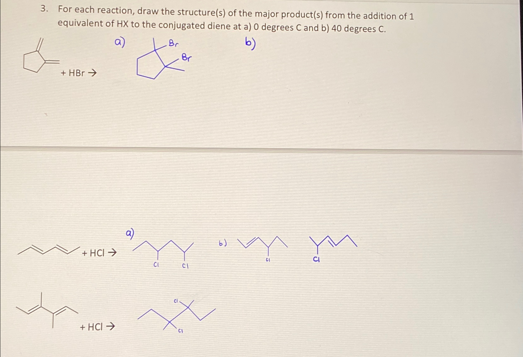Solved For each reaction, draw the structure(s) ﻿of the | Chegg.com