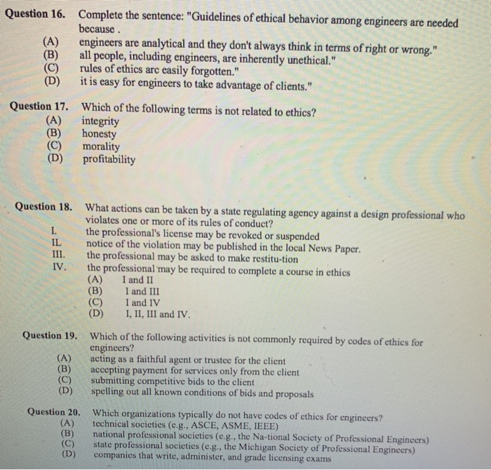 Solved Question 16. Complete the sentence: "Guidelines of | Chegg.com