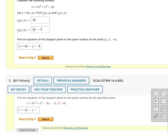 Solved Z 2x2 Y2−5y Let Z F X Y Find Fx X Y And Fy X Y
