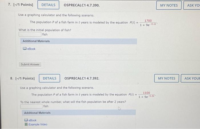 Solved Use a graphing calculator and the following scenario. | Chegg.com