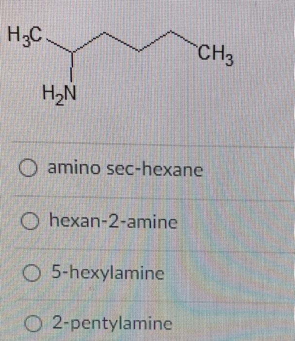 Solved NH2 нас CH3 O 4-aminohexane 3-hexanamine O | Chegg.com