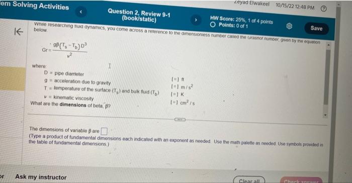 Solved Determine the fundamental dimensions of the following | Chegg.com