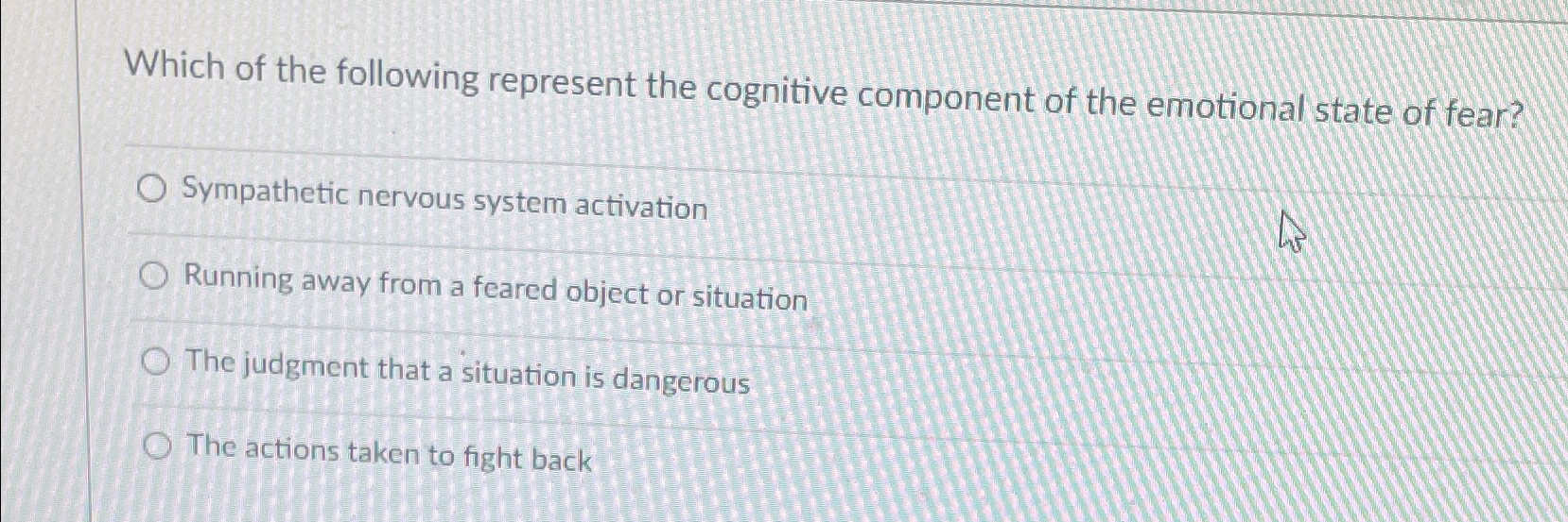 Solved Which of the following represent the cognitive | Chegg.com