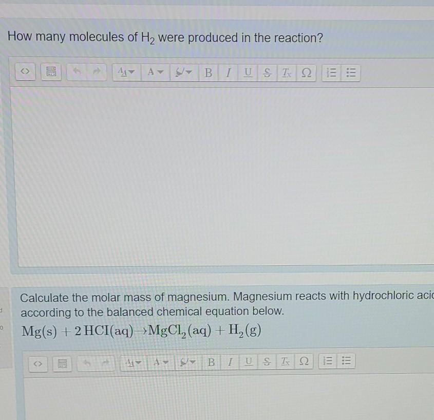 Solved How many molecules of H2 were produced in the | Chegg.com
