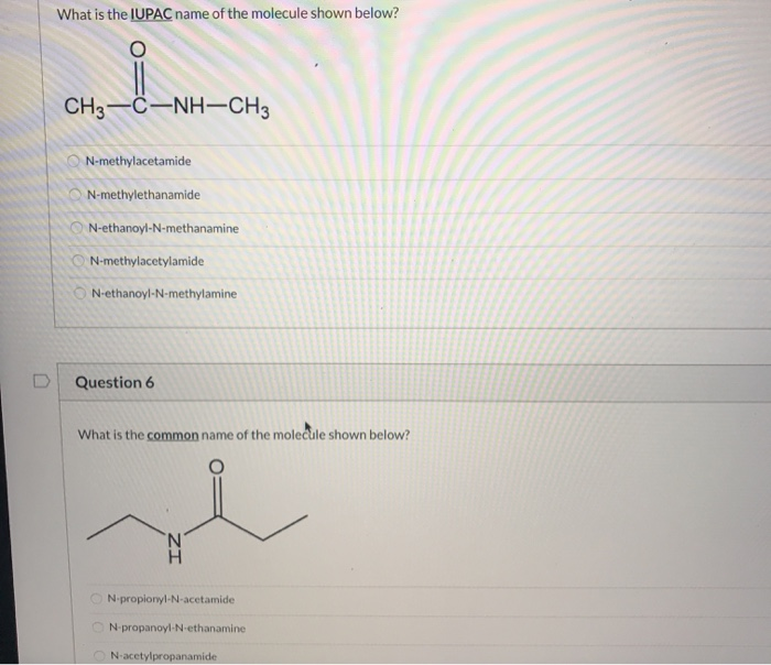 Solved What is the IUPAC name of the molecule shown below? | Chegg.com