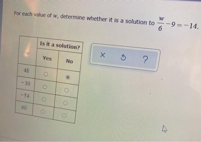 Solved For each value of w, determine whether it is a | Chegg.com