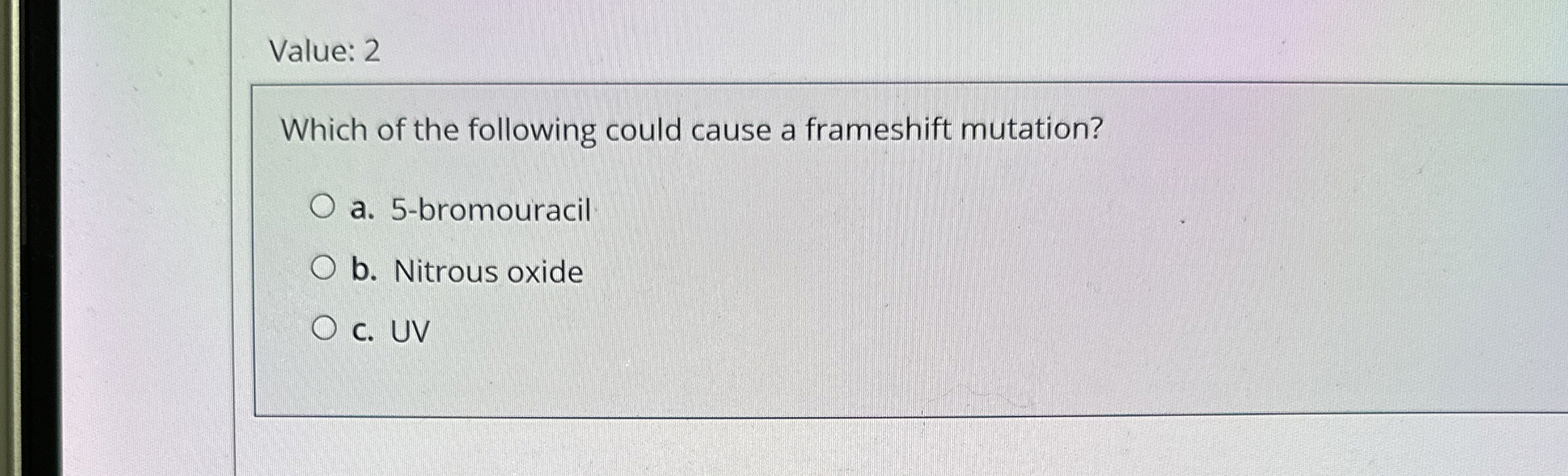 Solved Value: 2Which of the following could cause a | Chegg.com Solved Value: 2Which of the following could cause a | Chegg.com