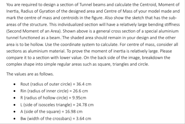 You are required to design a section of Tunnel beams | Chegg.com