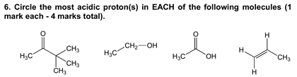 Solved Circle the most acidic proton(s) in EACH of the | Chegg.com