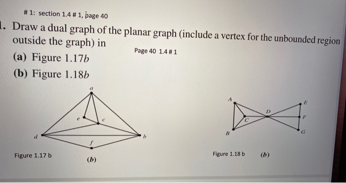 Solved #1: section 1.4 # 1, page 40 1. Draw a dual graph of | Chegg.com