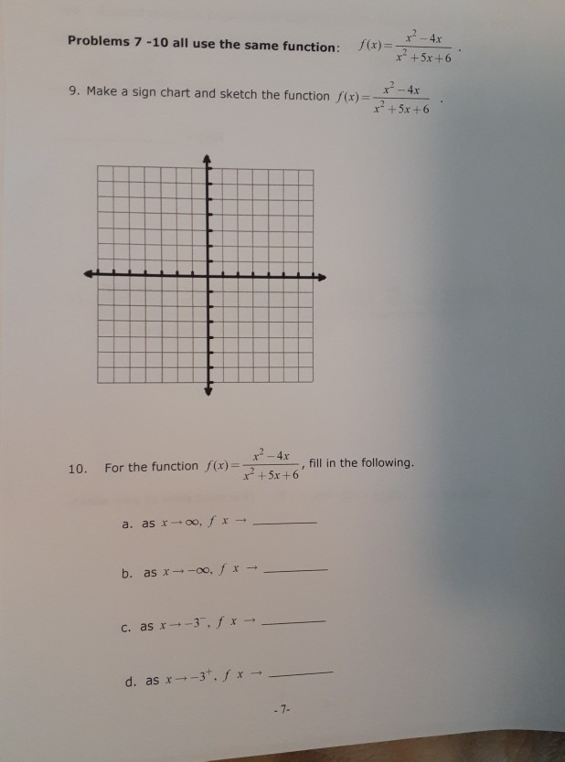 Solved Problems 7-10 all use the same function: 7(x)= 2151 | Chegg.com