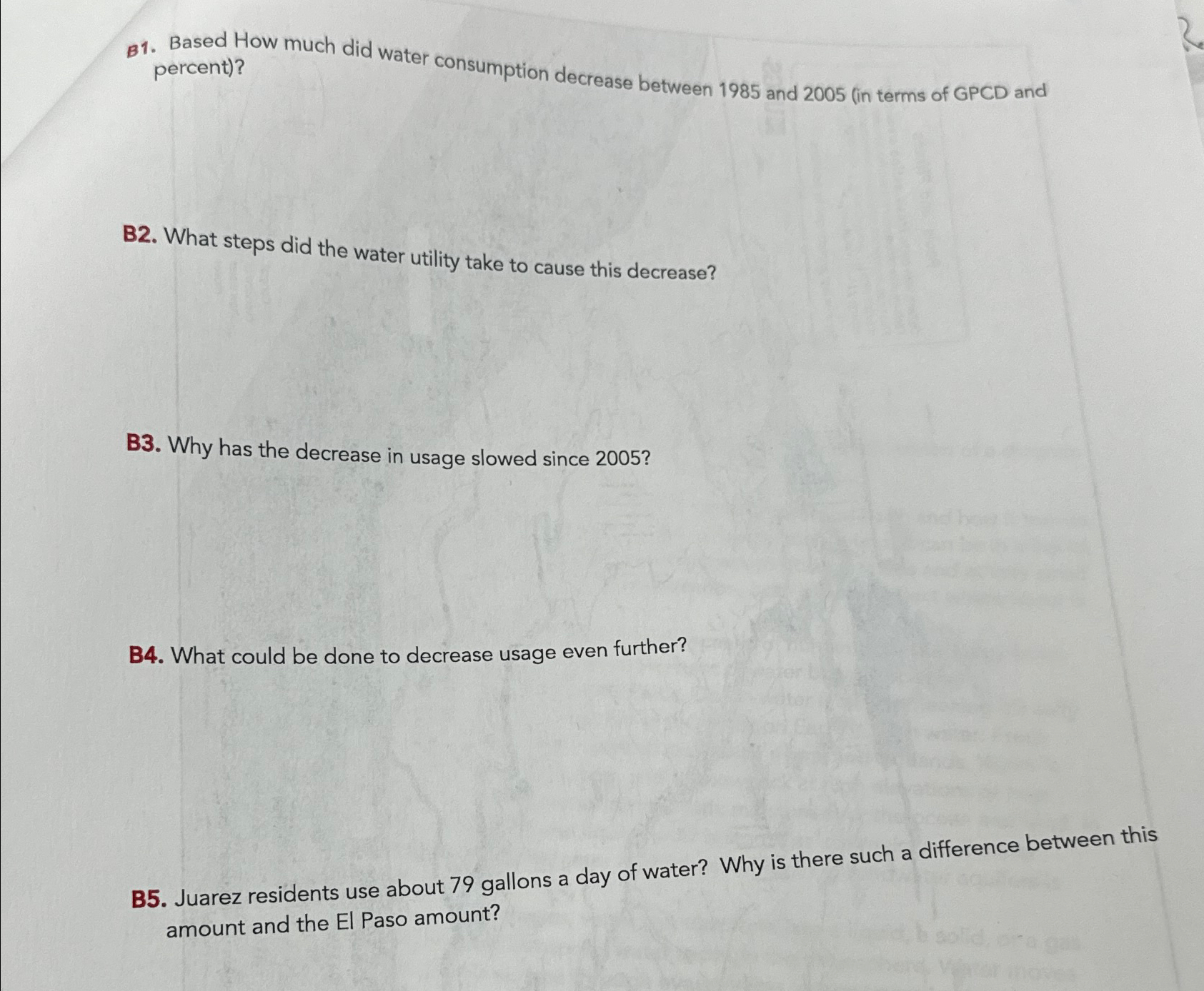 Solved B1. ﻿Based How much did water consumption decrease | Chegg.com