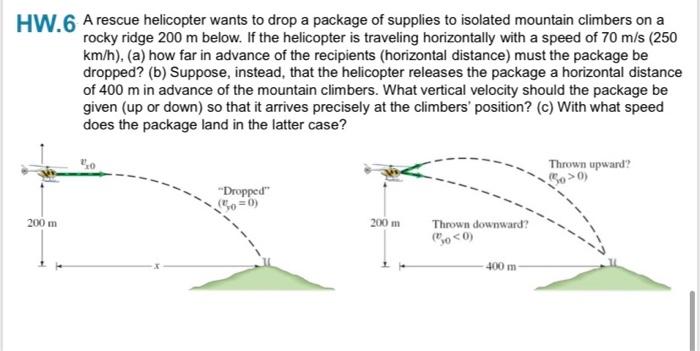 Solved HW.6 A rescue helicopter wants to drop a package of | Chegg.com