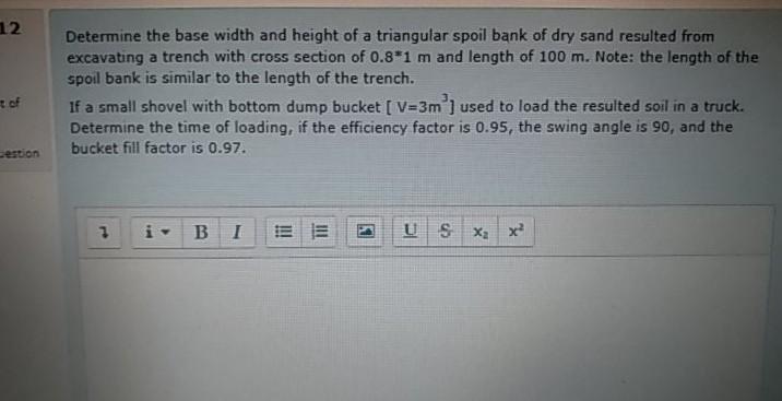 Solved 12 Determine the base width and height of a | Chegg.com