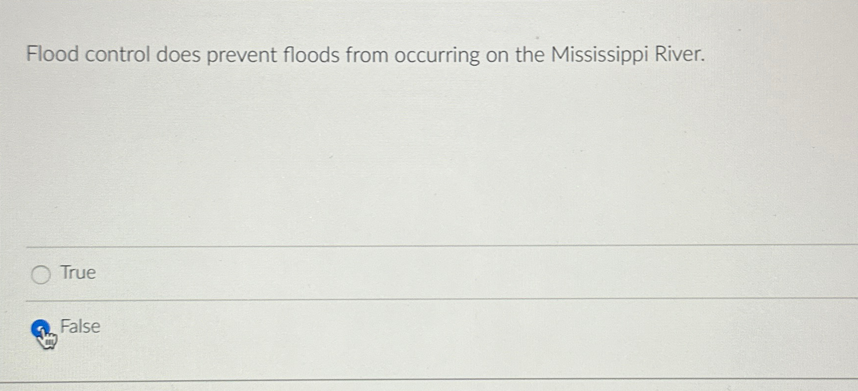 Solved Flood control does prevent floods from occurring on | Chegg.com
