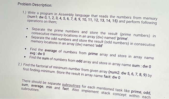 Solved 1.) Write a program in Assembly language that reads | Chegg.com