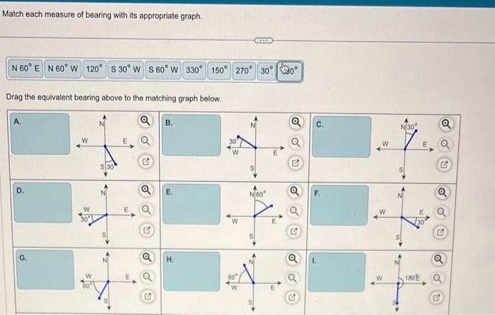 Solved Match each measure of bearing with its appropriate | Chegg.com