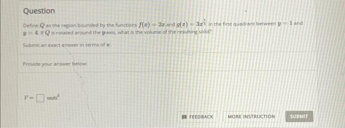 Solved Question Define Q as the region bounded by the | Chegg.com